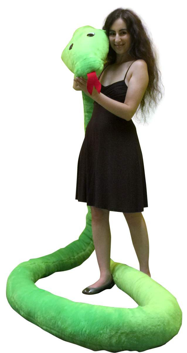 American Made Giant Stuffed Snake 18 Feet Long Soft Green Big Plush ...
