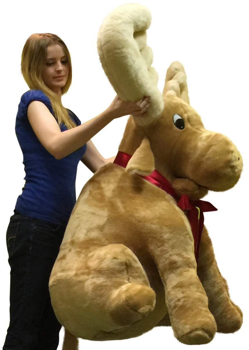 American Made Giant Stuffed Moose Soft Huge Stuffed Animal 45 Inches ...