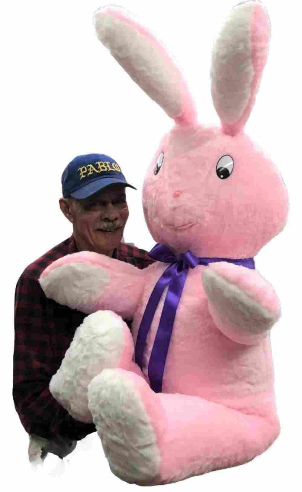 American Made Giant Stuffed Pink Bunny 60 Inch Soft Big Plush 5 Ft ...