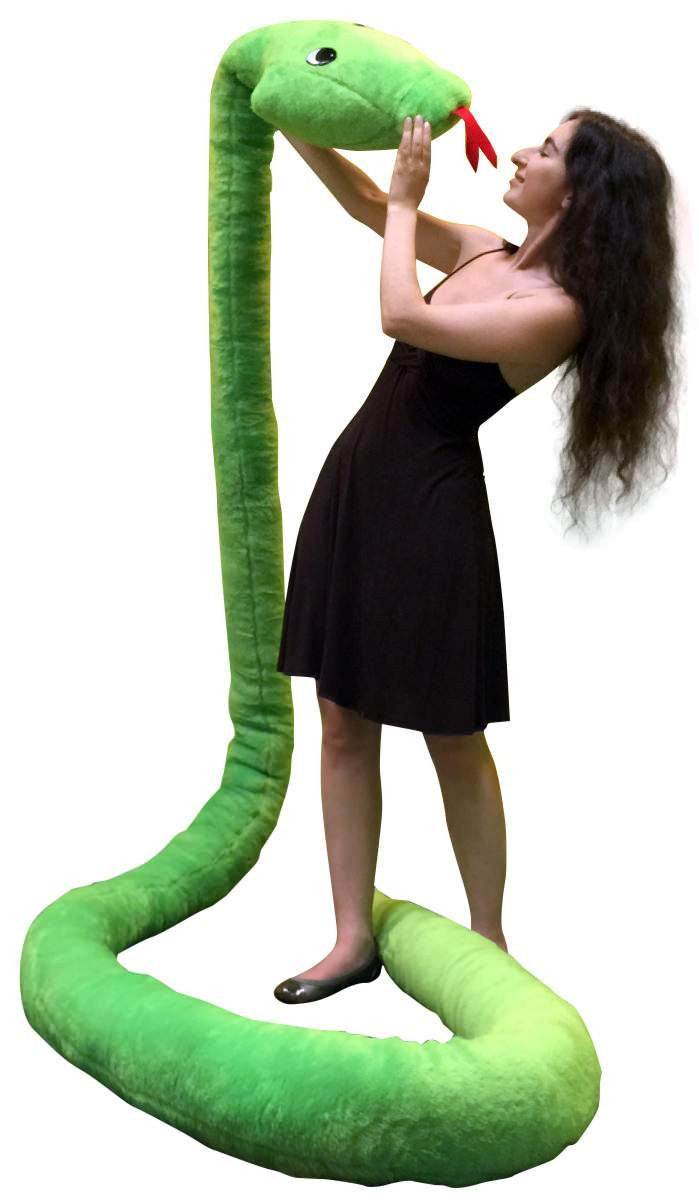 American Made Giant Stuffed Snake 18 Feet Long Soft Green Big Plush ...