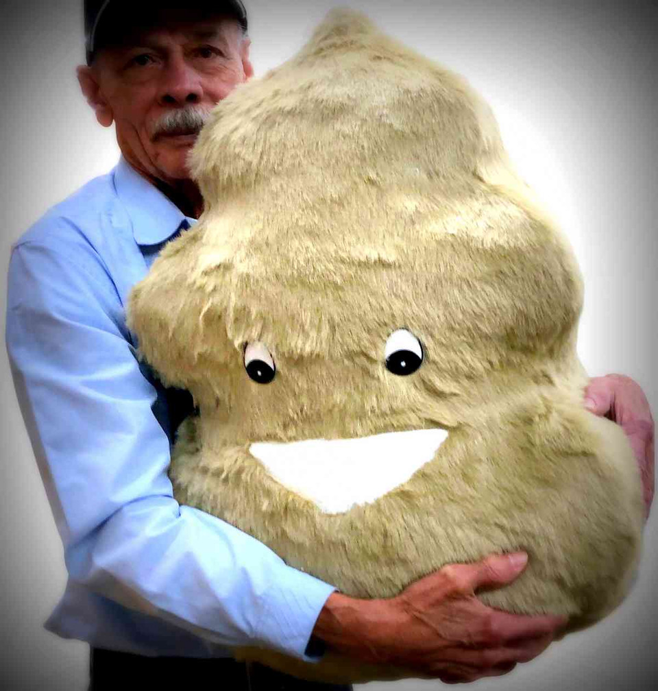 Giant Poop Plush Stuffed Emoji - 28 inches Weighs 10 pounds Soft Huge ...