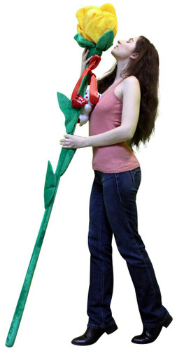 Giant Yellow Rose 6 Feet Tall Big Plush Flower, Teddy Bear on Stem ...