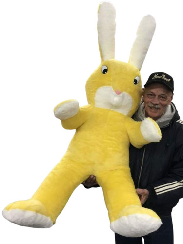 American Made Giant Stuffed Yellow Bunny 60 Inch Soft Big Plush Rabbit ...