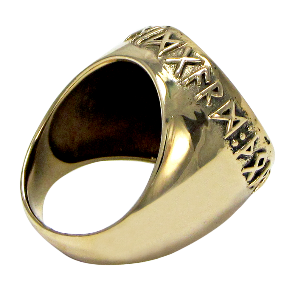 Large Bronze Thors Hammer Ring - Dryad Design LTD