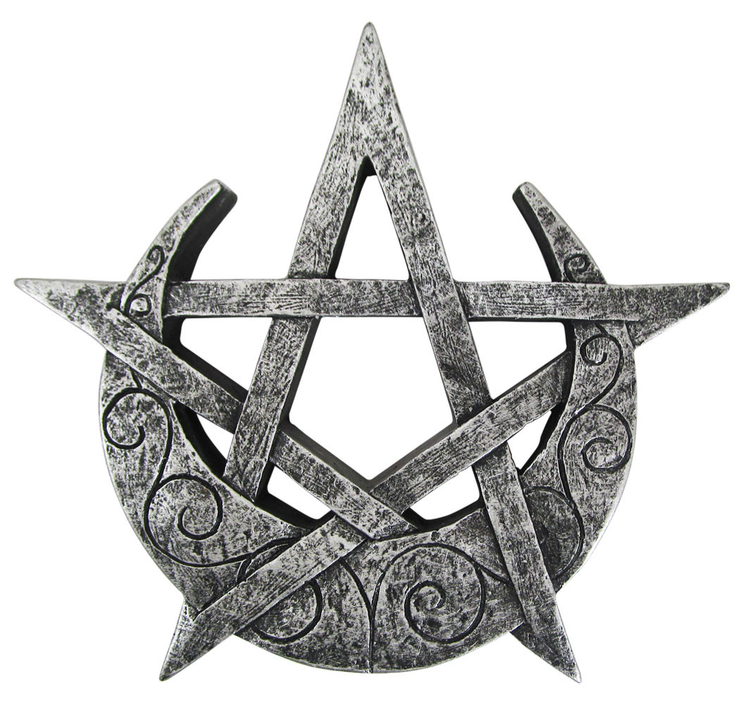 Crescent Moon Pentacle Plaque