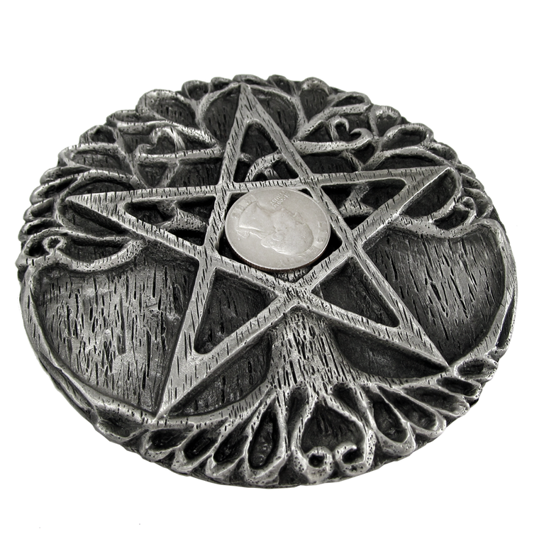 Pewter Tree Pentacle Paten Altar Plate - Dryad Design LTD