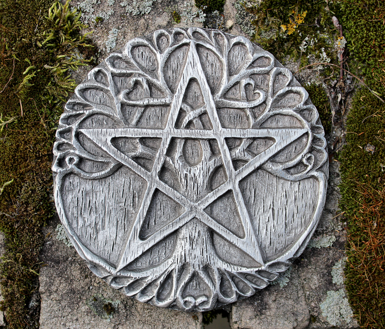 Pewter Tree Pentacle Paten Altar Plate - Dryad Design LTD