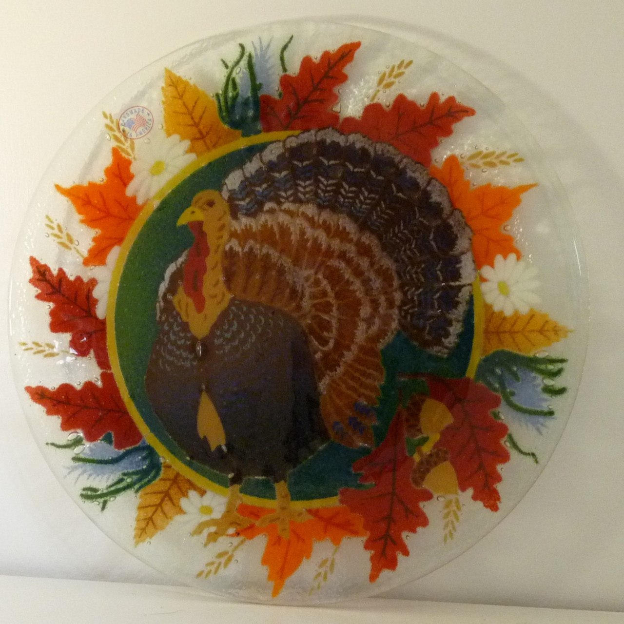 Peggy Karr Glass Turkey 11 Inch Plate