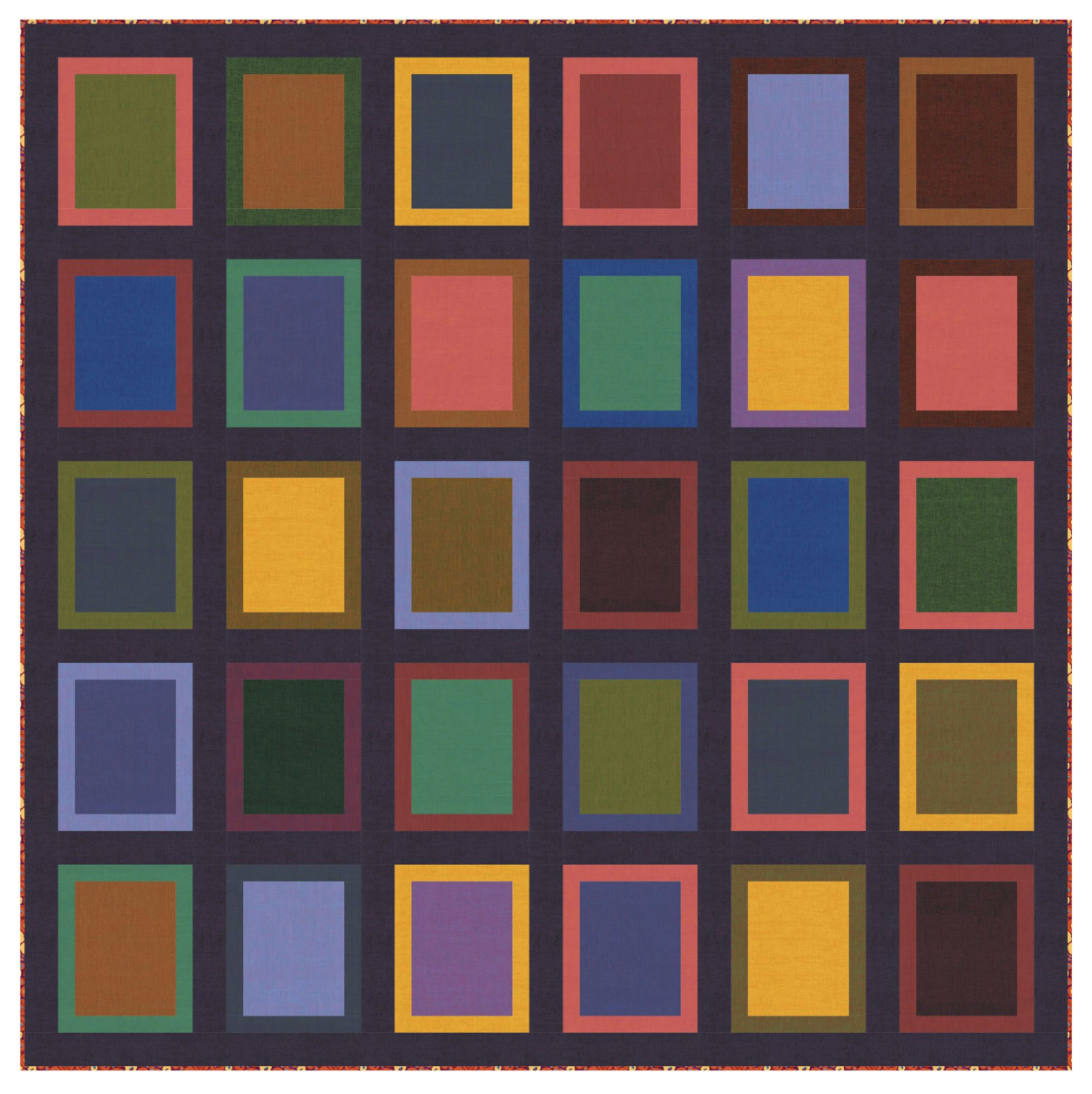 Framed Boxes Quilt Featuring Shot Cottons by Kaffe Fassett - Hyggeligt ...