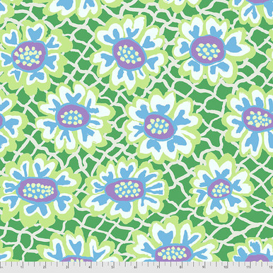 Remnant - Flower Net - GREEN , Brandon Mably, 42" piece - Hyggeligt Fabrics