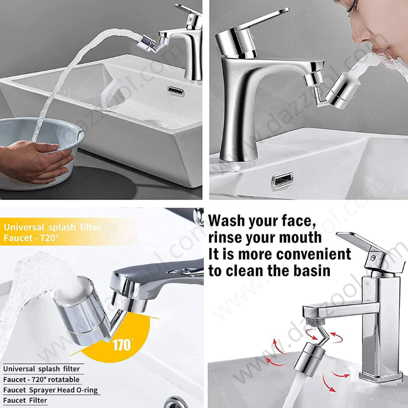 Stainless Steel Universal 1080° Swivel Robotic Arm Extension Faucet