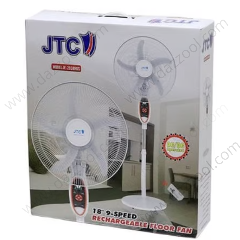 JTC Rechargeable Floor Fan 18" 9-Speed JF-2938HRS