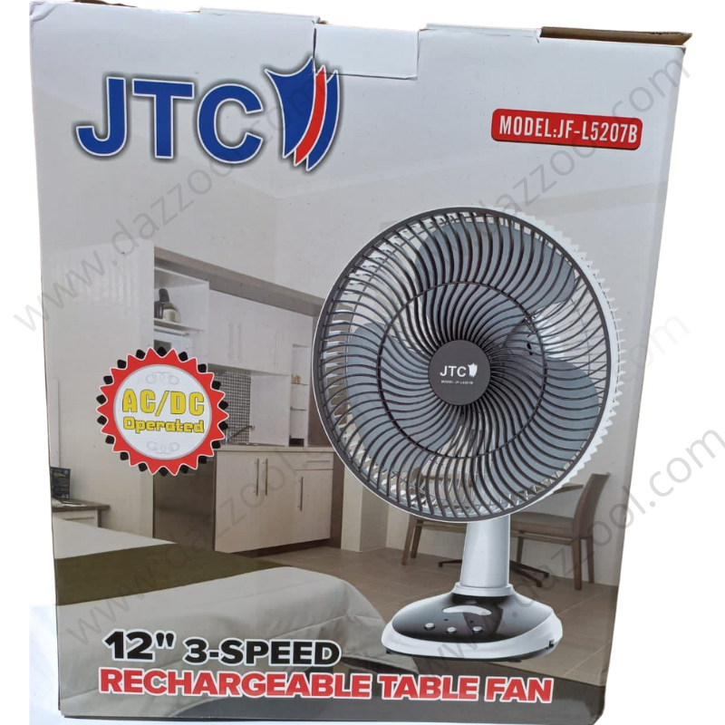 JTC Rechargeable Table Fan 12" JF-L5207B