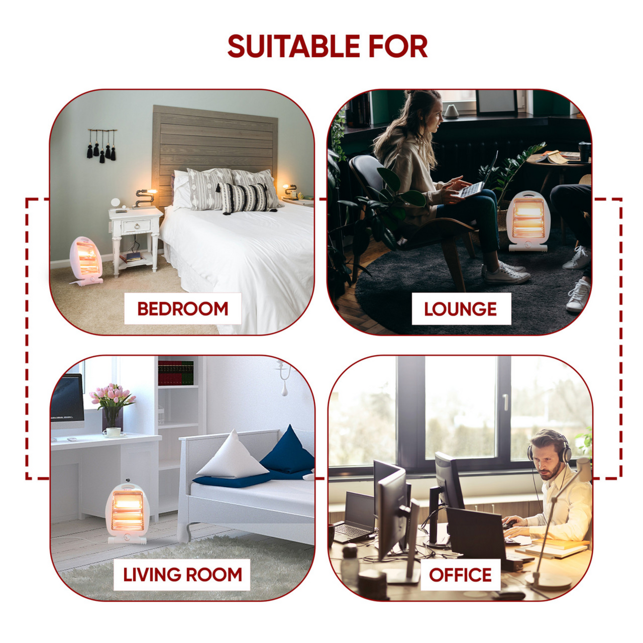 Happy Lighting Quartz Electric Heater 800W JA-2