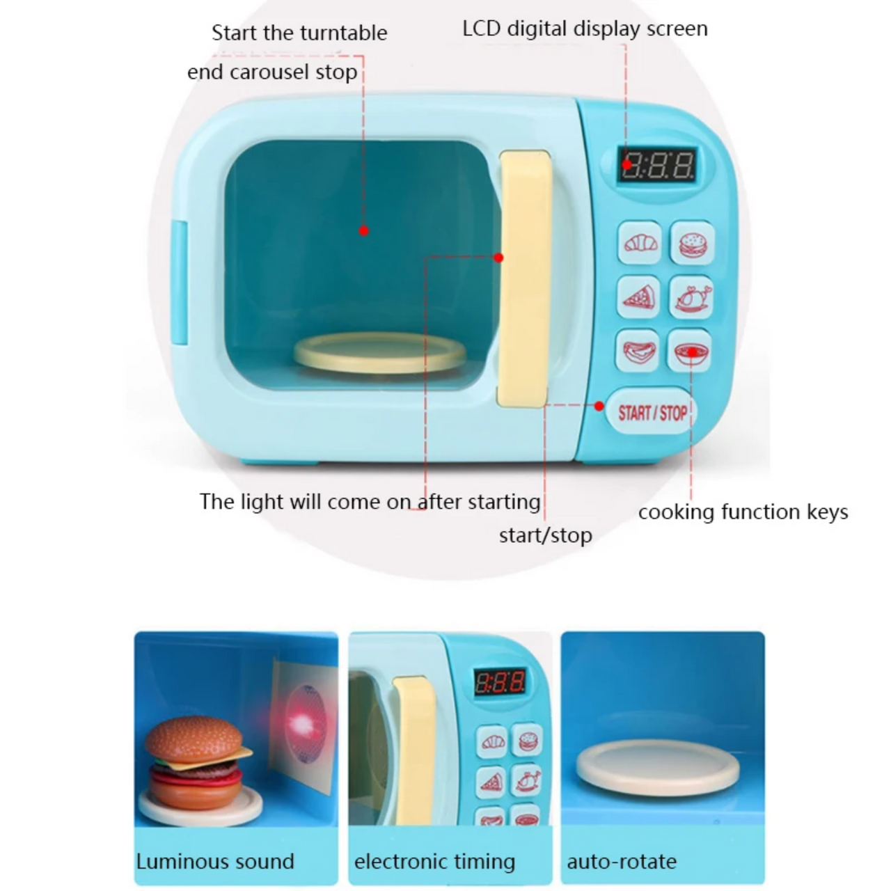 Kid's Kitchen Toys Simulation Microwave Oven