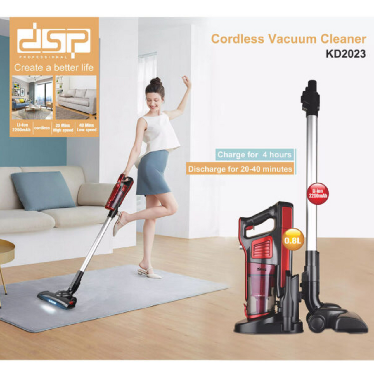 DSP Cordless Vacuum Cleaner KD2023