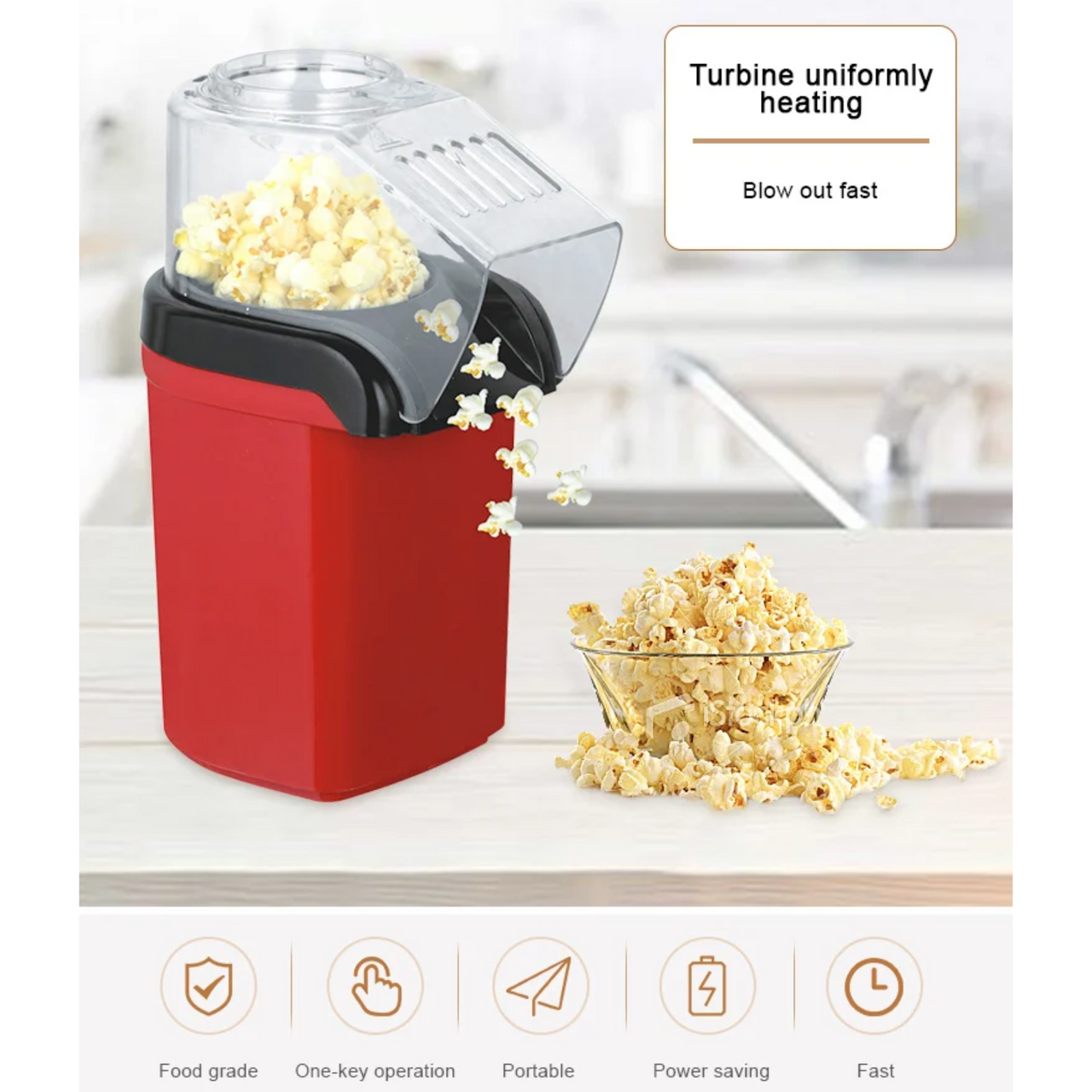 Oil Free Mini Popcorn Maker Machine