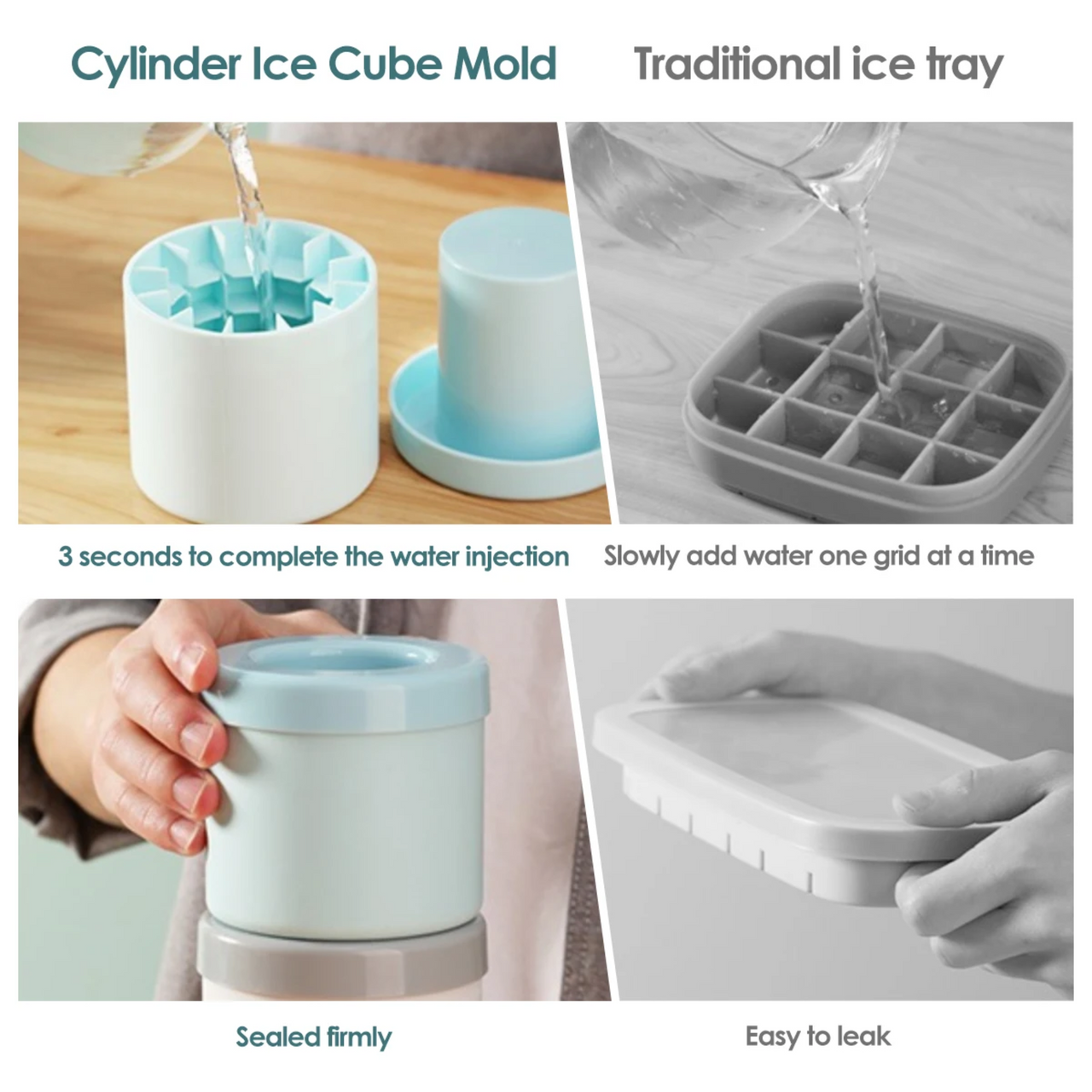 Silicone Cylindrical Cup Ice Cubes Maker