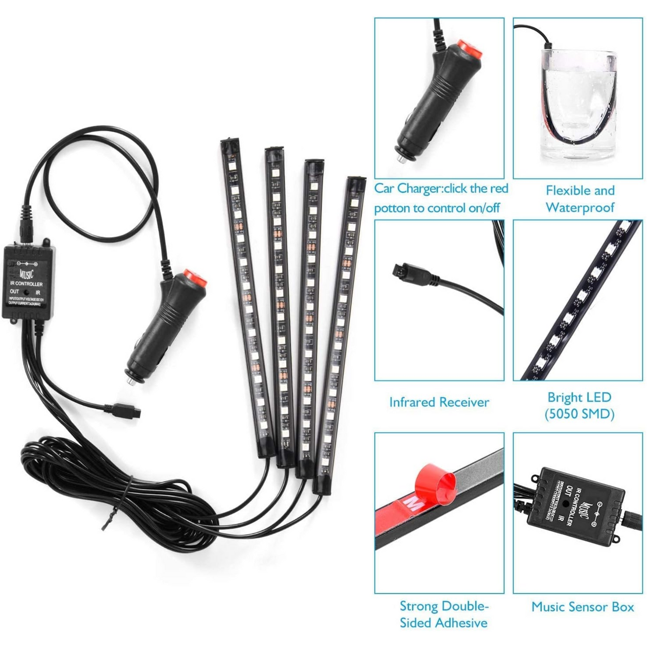 Interior Car Light 4 Pack 48 LED 12V