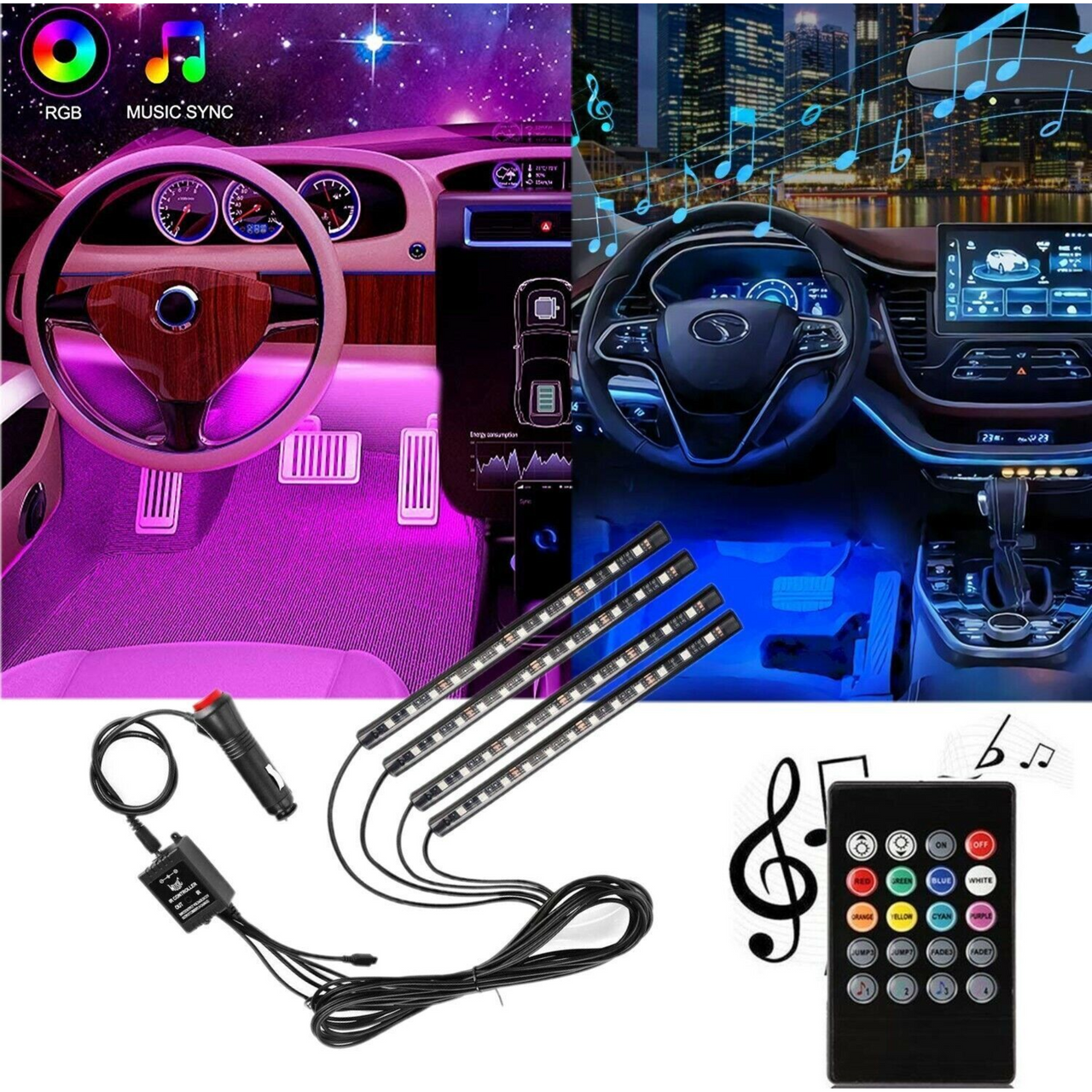 Interior Car Light 4 Pack 48 LED 12V