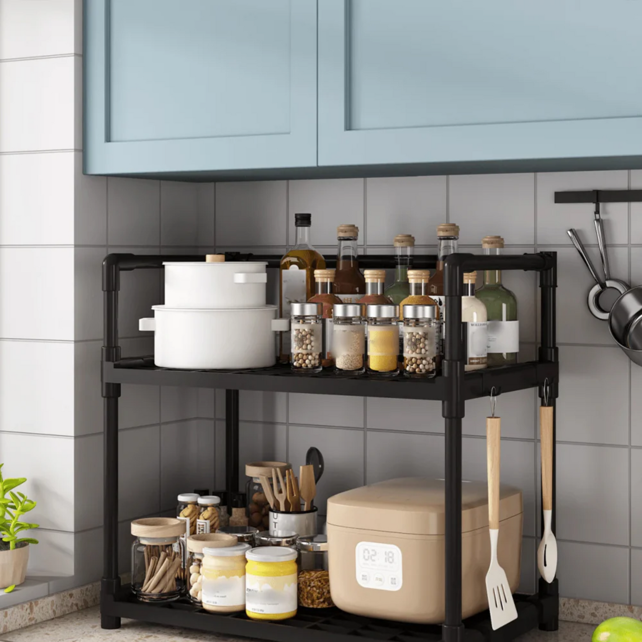 Kitchen Organizer 2 Layers Holder Countertop Storage Rack