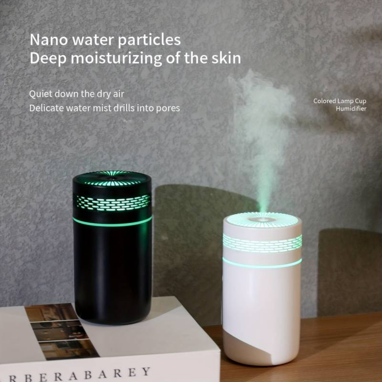 H2O Mini Portable Humidifier 250ml Car and Home 7x7x12.7cm