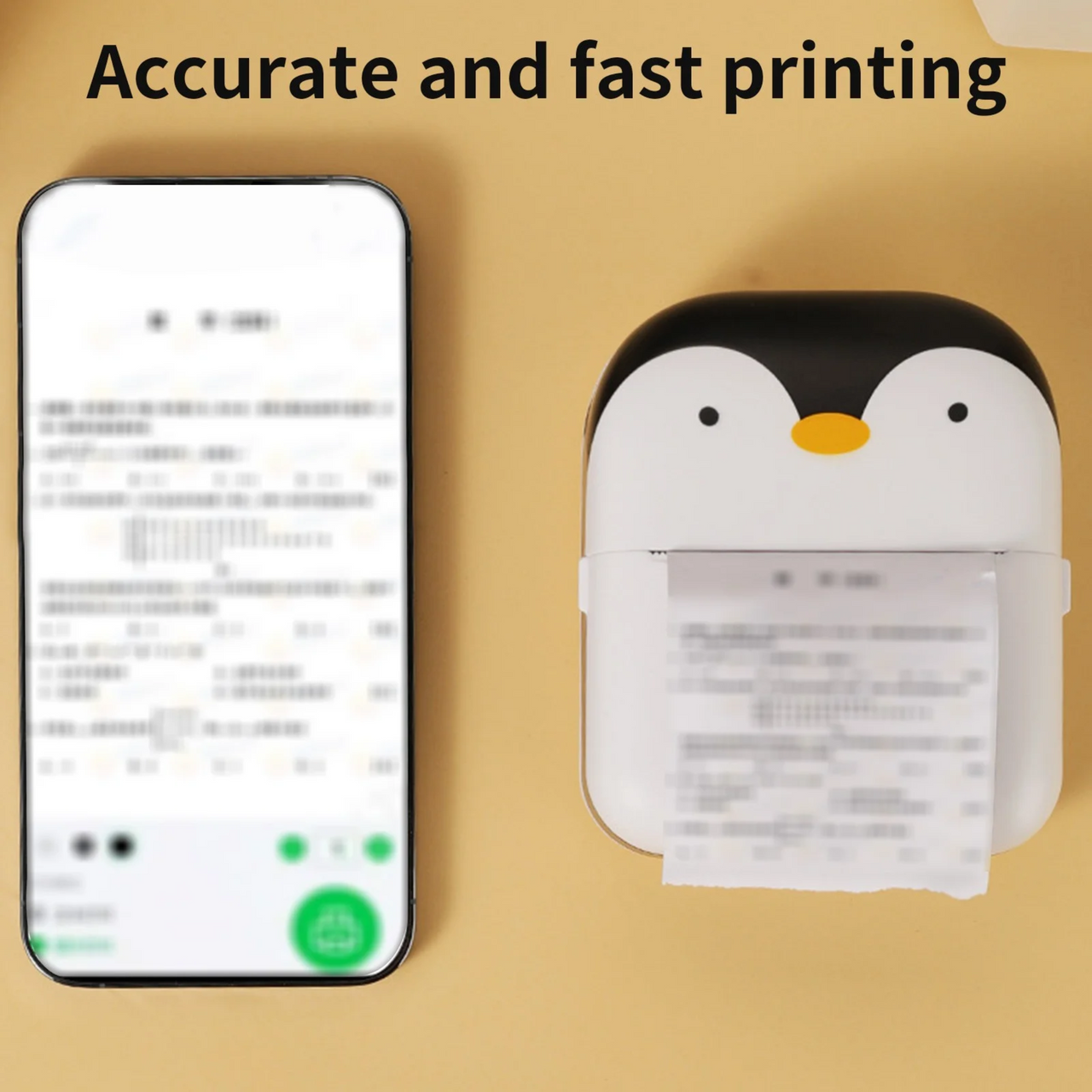 Portable Rechargeable Mini Penguin Shape Printer