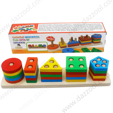 Colorful geometric five sets of columns 3+