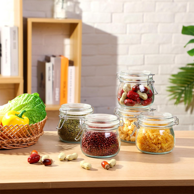 Food Storage Glass Jars Set With Airtight Lid