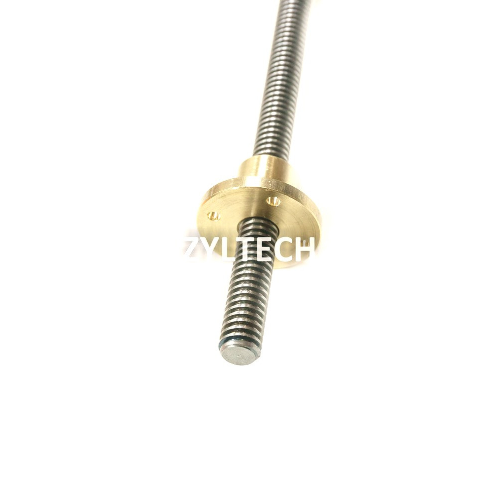 10mm T10x2 Trapezoidal ACME Lead Screw w/ Brass Nut - Pre-cut lengths ...