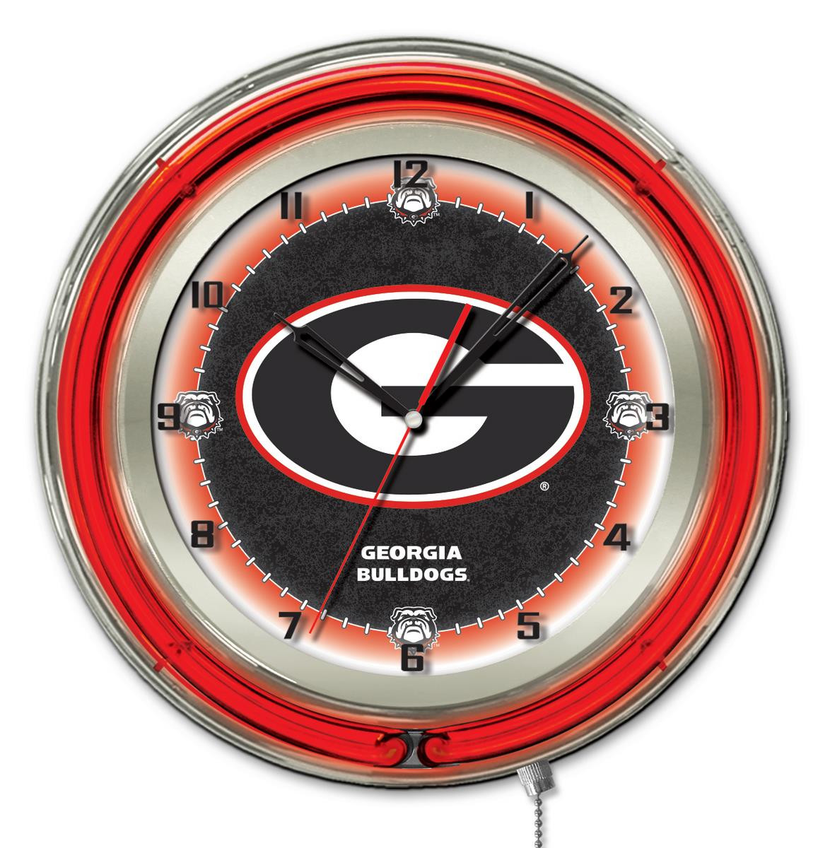 University of Georgia Clock w/ Double Neon Ring