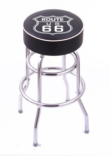 Route 66 Bar Stool w/ Gambling Logo Swivel Seat - L7C1
