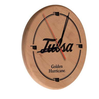 University of Tulsa Solid Wood Engraved Clock