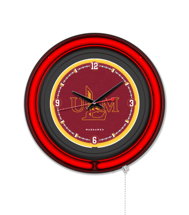 University of Louisiana at Monroe 15" Double Neon Clock w/ Black Case