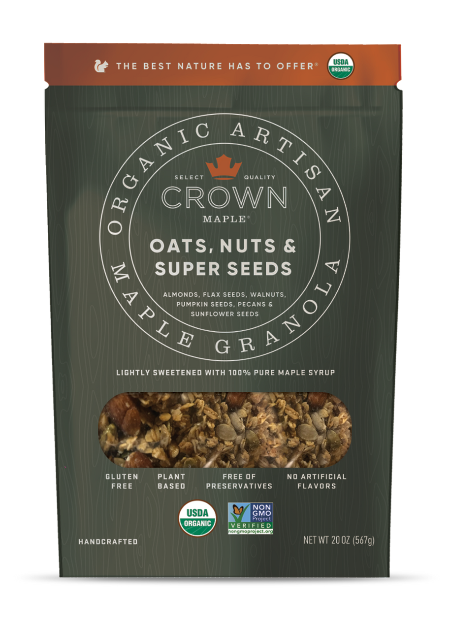 Crown Maple® Organic Artisan Maple Granola Oats Nuts & Super Seeds
