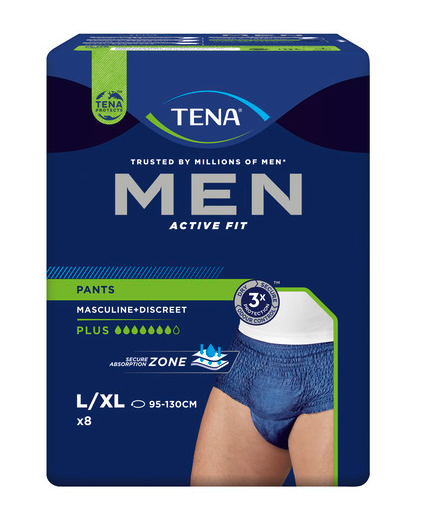 "TENA Men Active Fit Pants Plus Large, Pack/8" - Health Equipment and ...