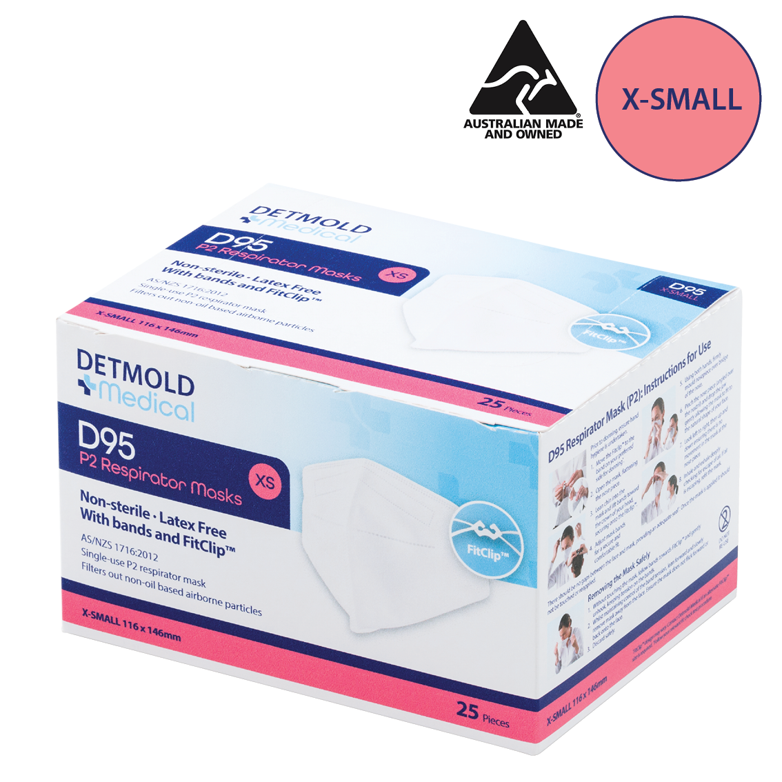 D95 P2 Respirator Mask With Loops And Fit Clip, Regular, Detmold ...