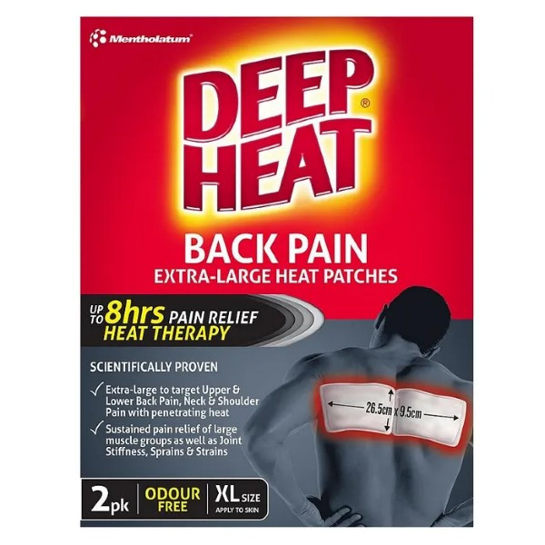 Deep Heat Patches 9.5Cmx26.5Cm (Pack/2), Each - Health Equipment and ...