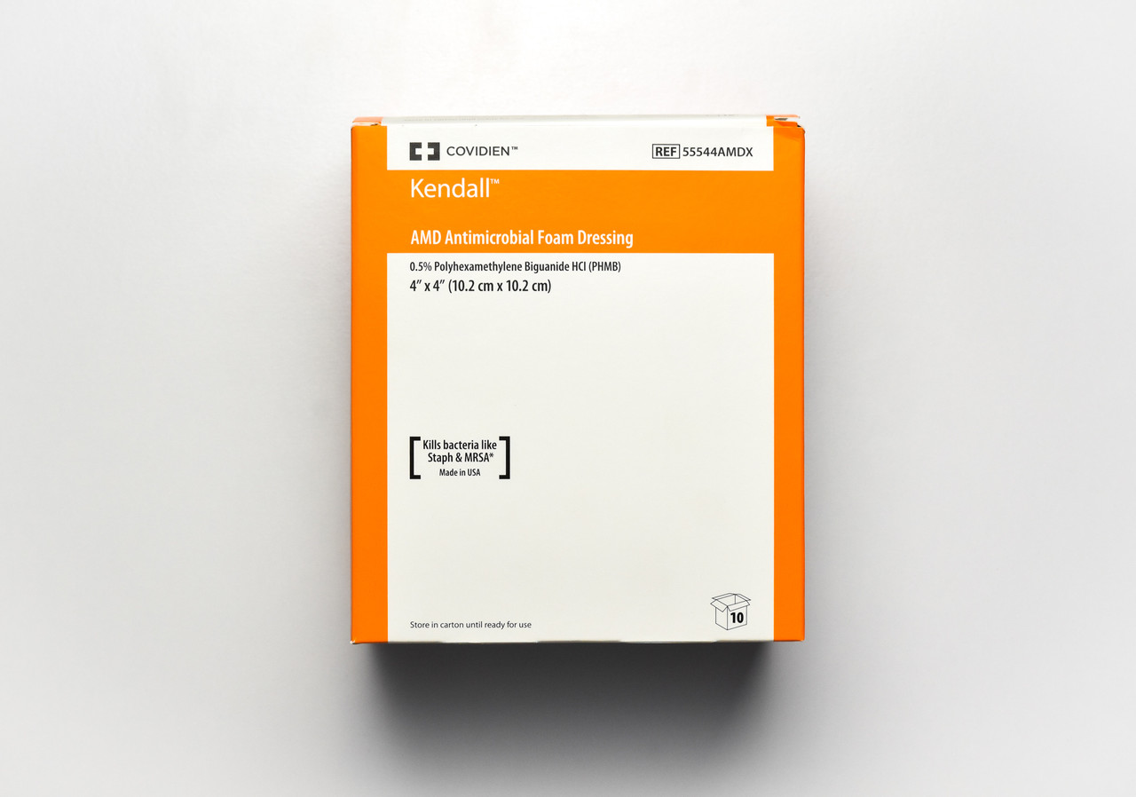 Kendall AMD Antimicrobial Foam Dressing 10cm x 10cm Box/10 - Health ...