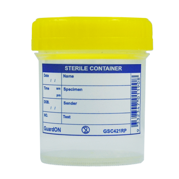 MUN GuardOn Specimen Container Sterile 70ml Yellow - Health Equipment ...