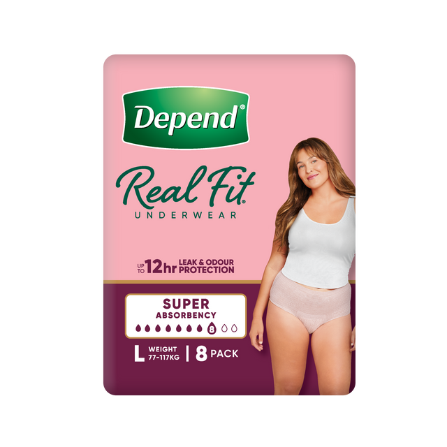 Depend Real Fit U/Wear Women Super Large, Pack/8 - Health Equipment and ...