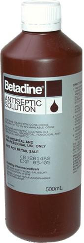 Betadine Antiseptic Solution Liquid 500Ml Bottle, Each - Health ...