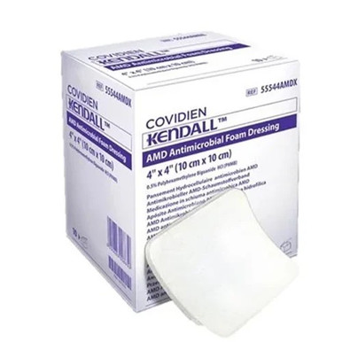 Covidien Kendall™ AMD Antimicrobial Foam Dressing 10cm x 10cm - Health ...