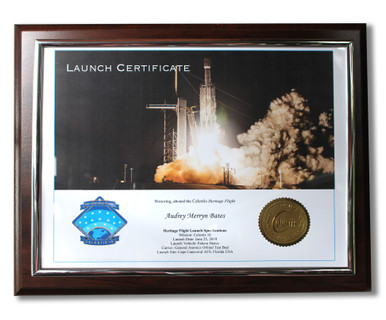 Heritage Flight Launch Certificate Framed