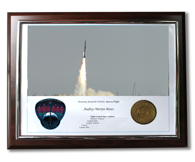 Aurora Flight Launch Certificate Framed