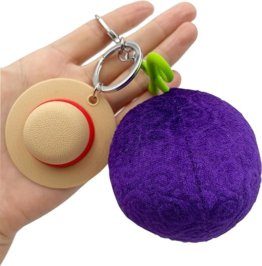 One Piece: Straw Hat and Gomu Gomu Plush Keychain - KATACHI