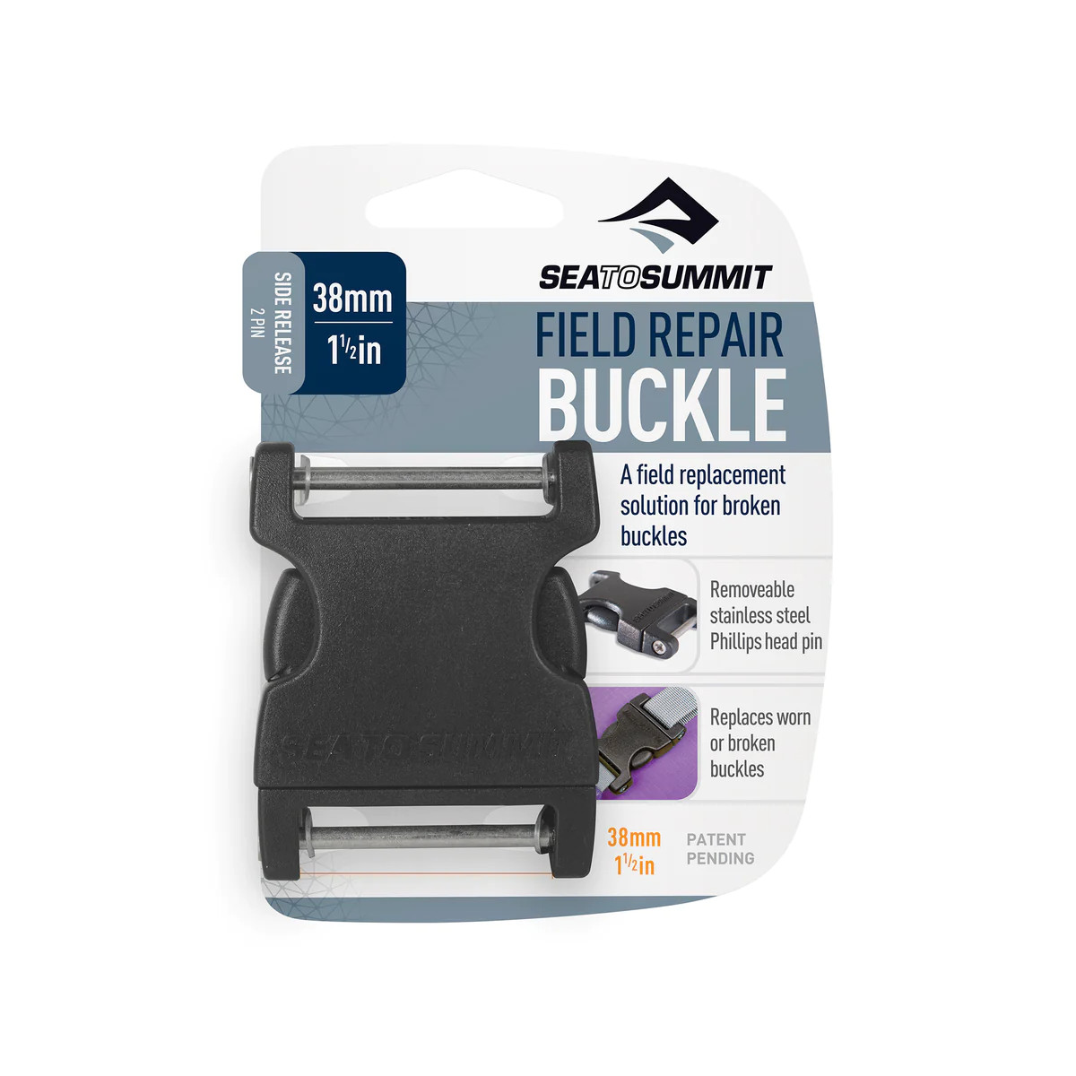 Side Release Field Repair Buckle with 2 Removable Pins - Ladderlock ...