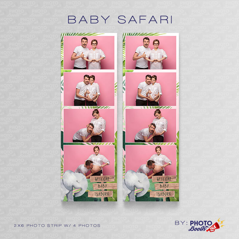 Baby Safari Square 2x6 3 Images - CI Creative - Darkroom Templates