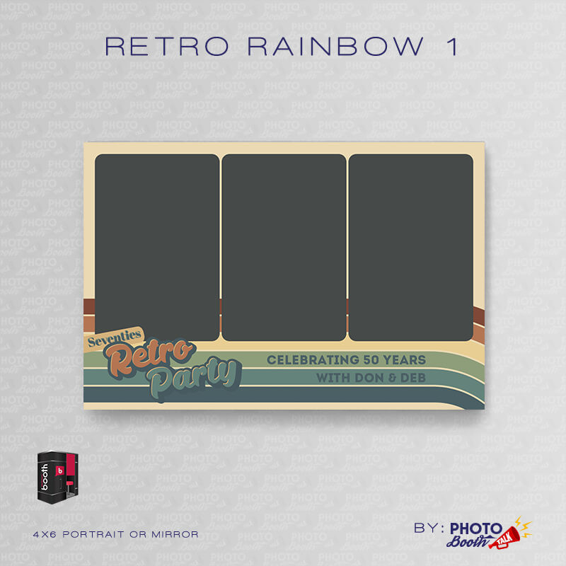 Retro Rainbow 1 Portrait Mirror 4x6 - CI Creative - Darkroom Templates