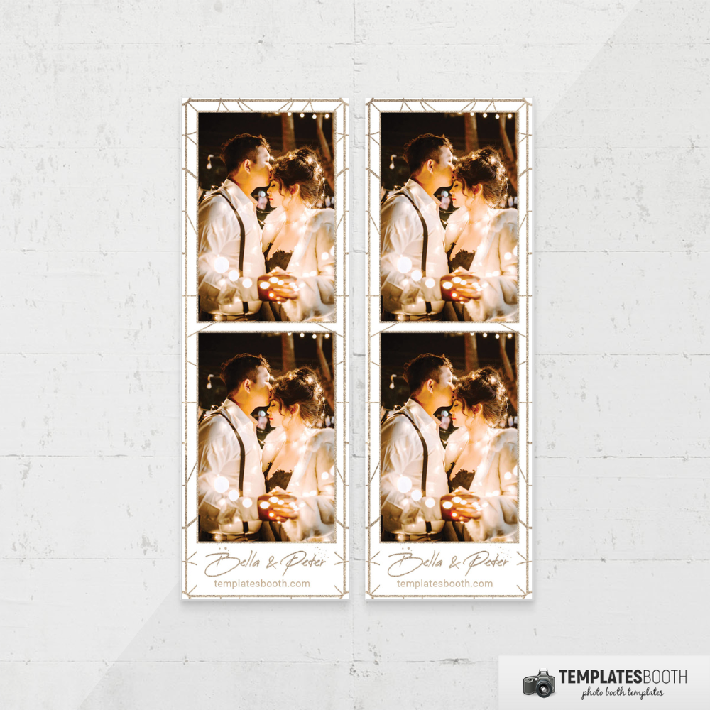 Wedding Gold Line 2x6 2 Images B - TemplatesBooth - Darkroom Templates